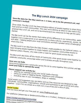 The Big Lunch for councils - Eden Project Communities